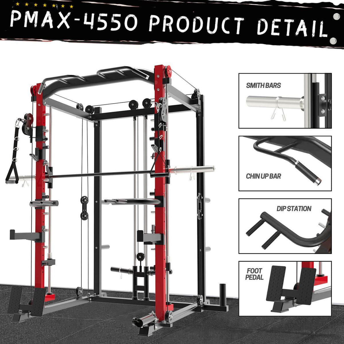 PMAX-4550 Multi Functional Home Gym Smith Machine | RitKeep