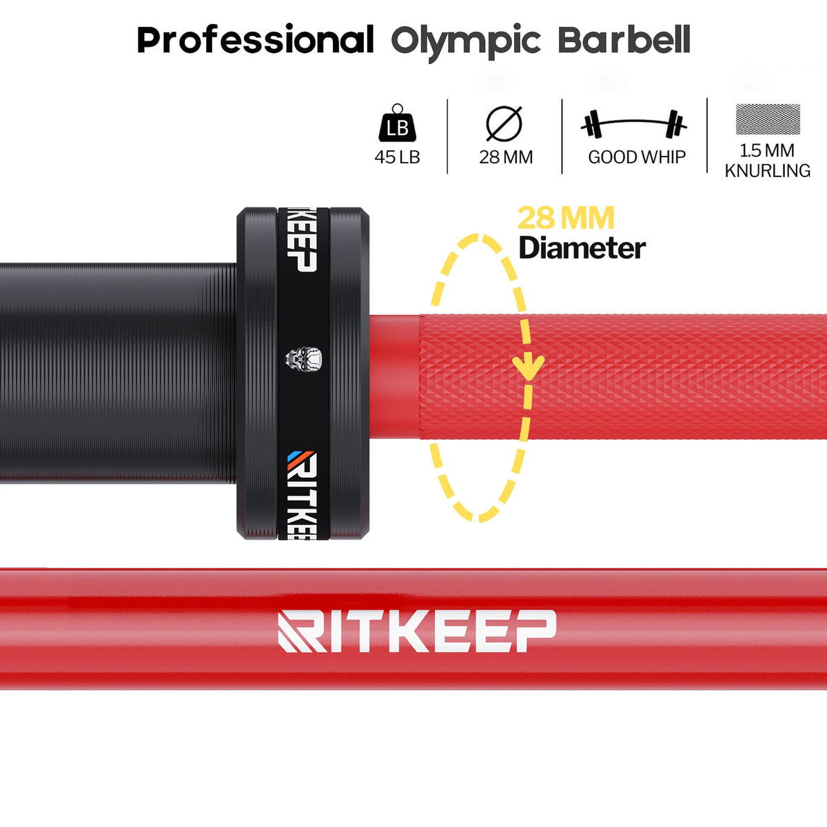 RitKeep 7FT 700 LB Capacity Olympic Barbell | RitKeep – RitKeep (US)