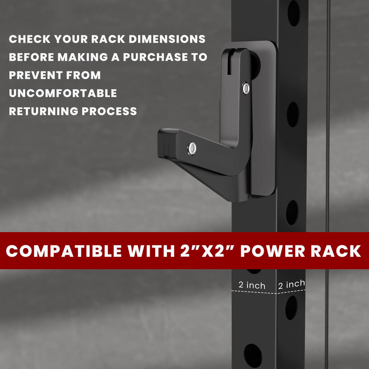 J Hooks For 2"x 2" With 1"Hole Squat Rack Attachment | RitKeep ...