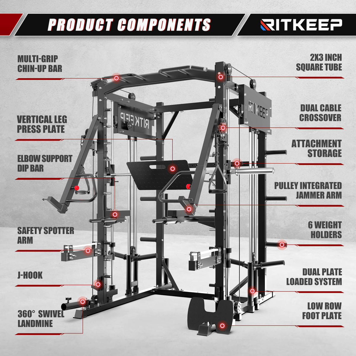 PMAX 4750 All-In-One Home Gym Smih Machine | Ritkeep – RitKeep
