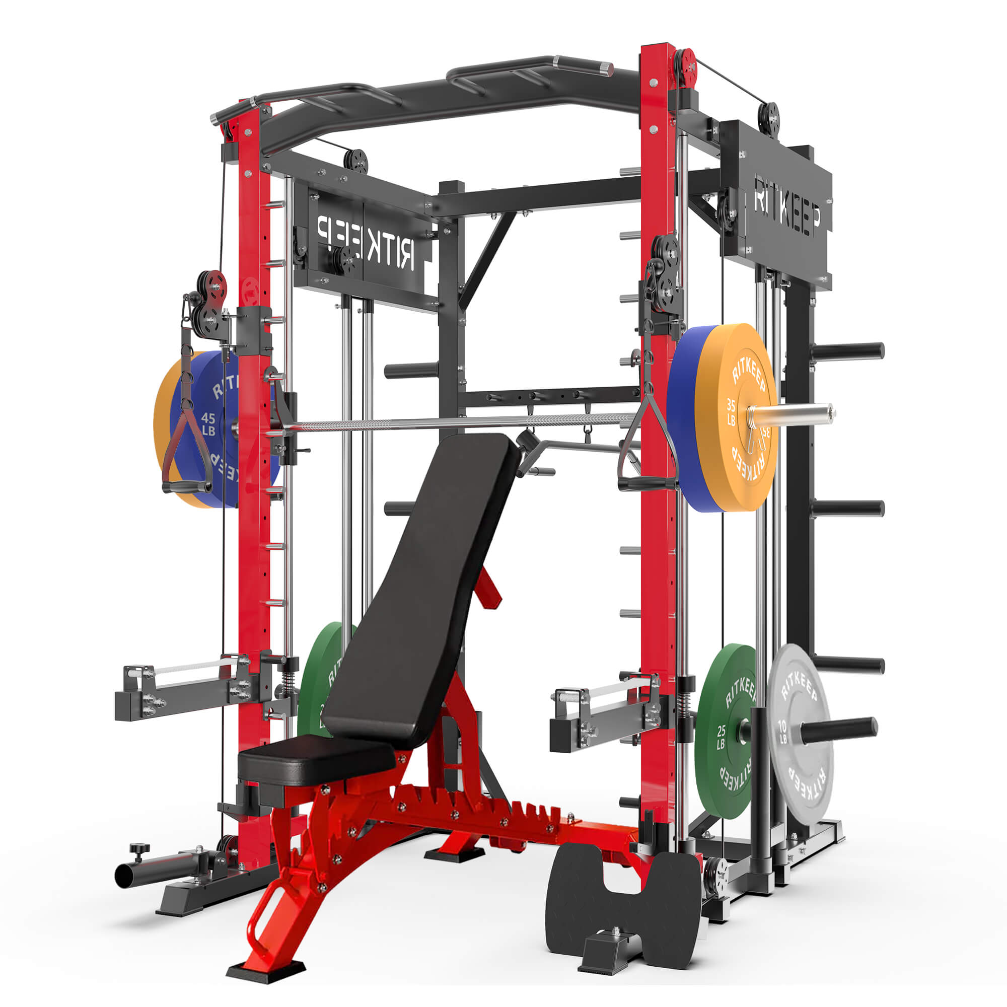 PMAX-4750 Dual Plate Loaded Smith Machine Home Gym Package | RitKeep