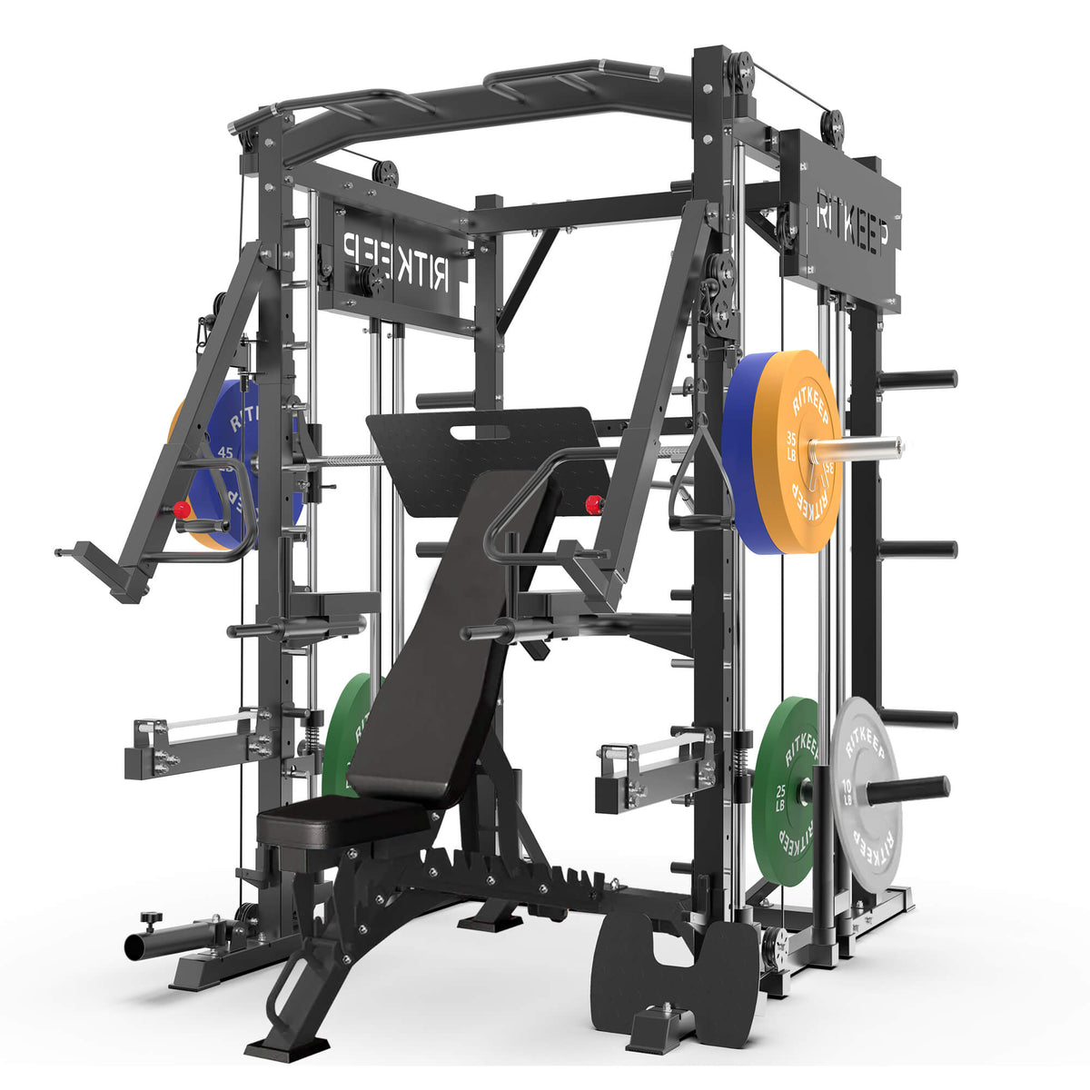 PMAX-4750 Dual Plate Loaded Smith Machine Home Gym Package | RitKeep