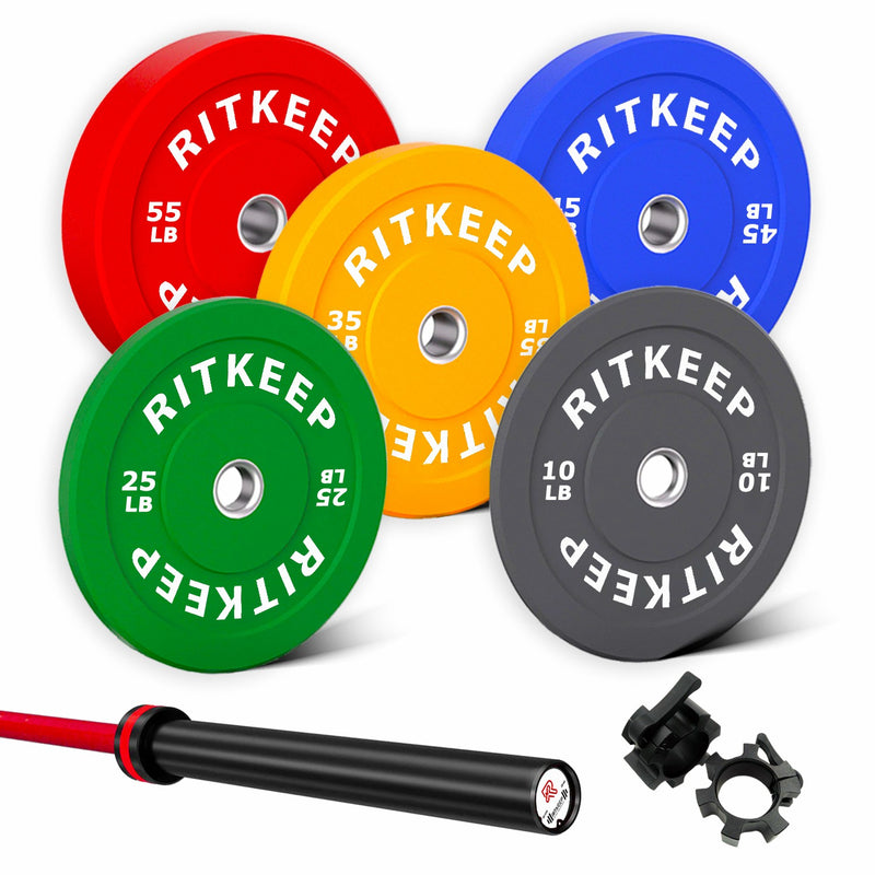 2" Colored Weight Plate Sets & Barbell Package | RitKeep