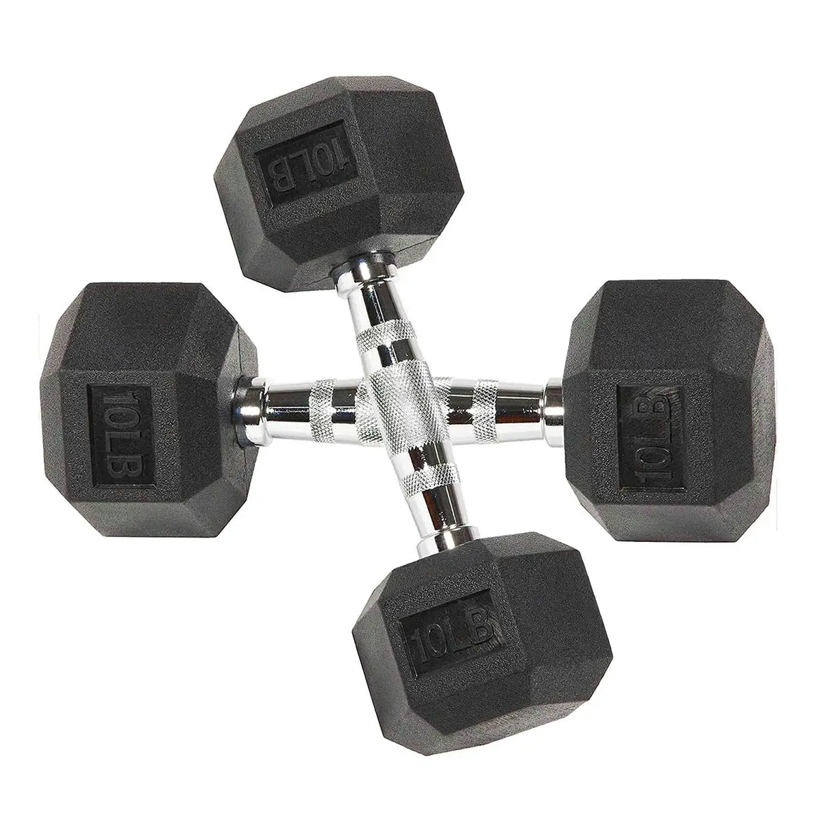 PVC Coated Hexagon Rubberized Dumbbells |10LB - 45LB | RitKeep ...