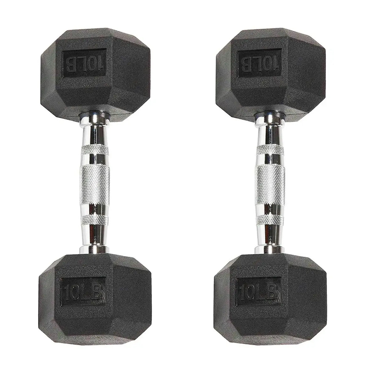 PVC Coated Hexagon Rubberized Dumbbells |10LB - 45LB | RitKeep ...